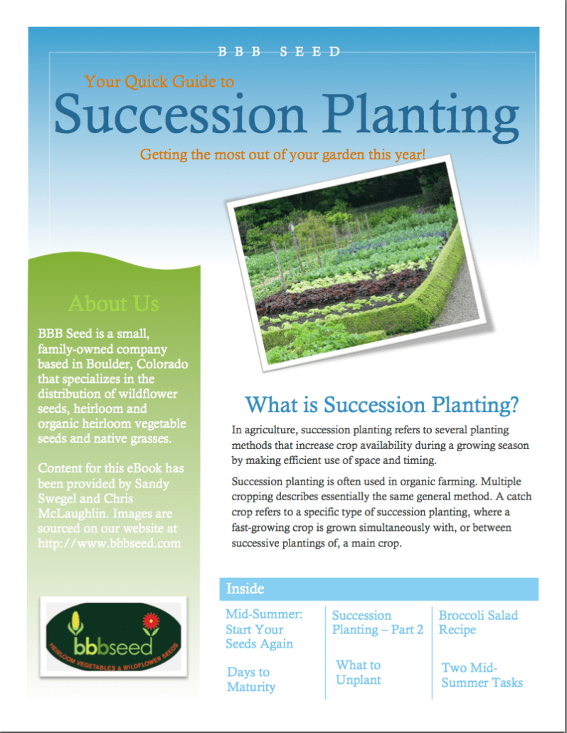 Your Guide to Succession Planting EBook | BBB Seed