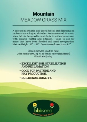 Mountain Meadow Grass Mix | Grass Seed Mix | BBB Seed